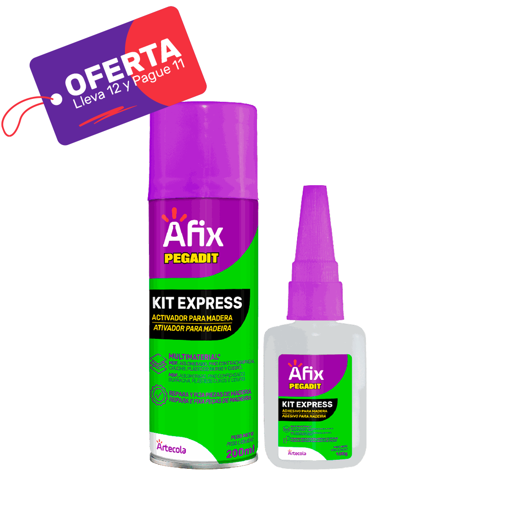 Pack Promocional Afix (Lleva 12 y pague 1) - Afix Pegadit Kit Expres ...